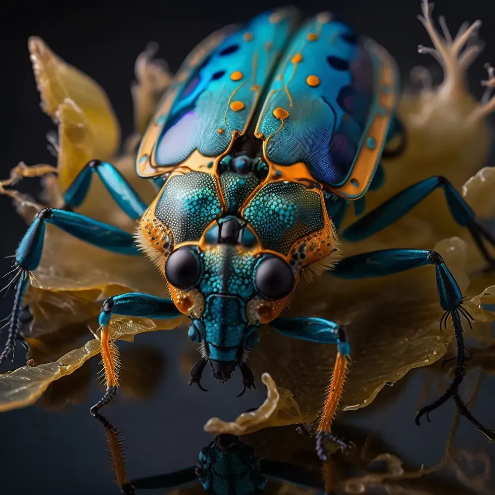 Vibrant Macro Photos Of Insects Midjourney Prompt | PromptBase
