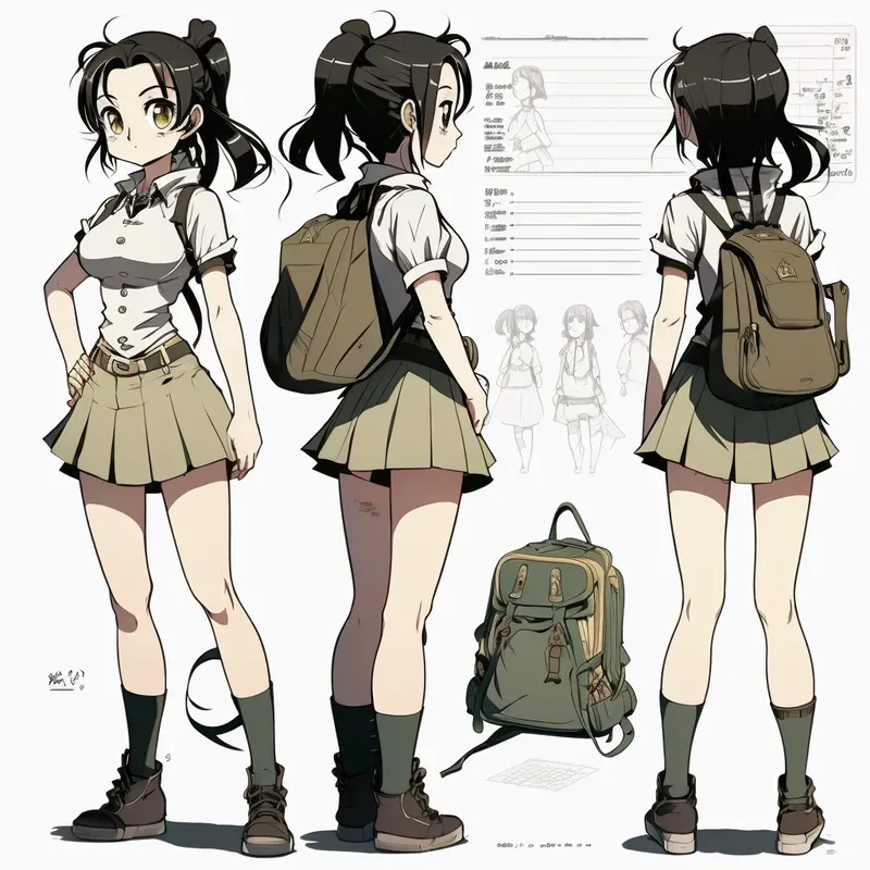 Hand-drawn Character Concept Sheets Midjourney Prompt | PromptBase