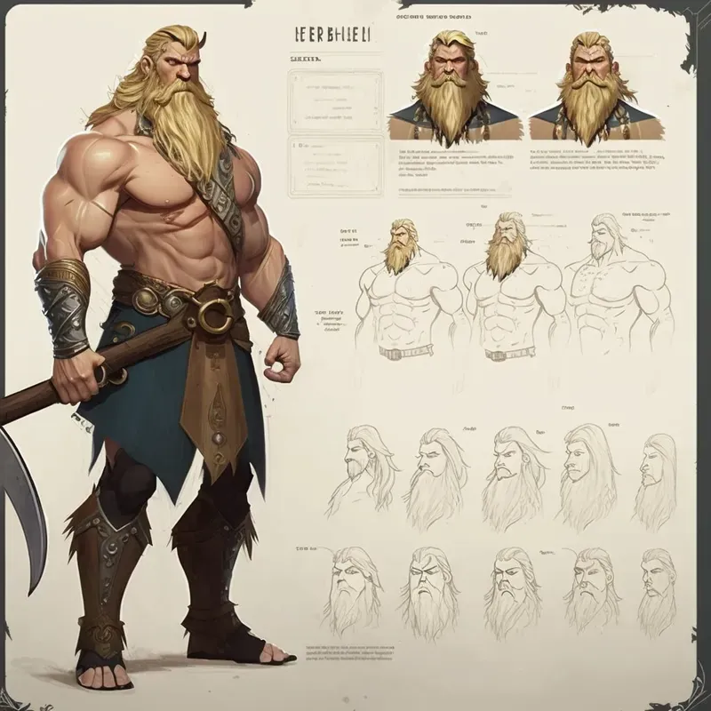 Hand-drawn Character Concept Sheets Midjourney Prompt | PromptBase