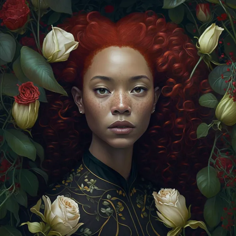 Floral Portraits Of Beautiful Women Midjourney Prompt | PromptBase