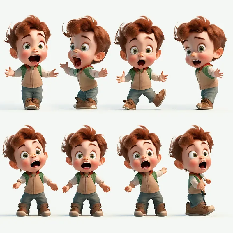 Character Poses And Expressions Sheets Midjourney Prompt | PromptBase