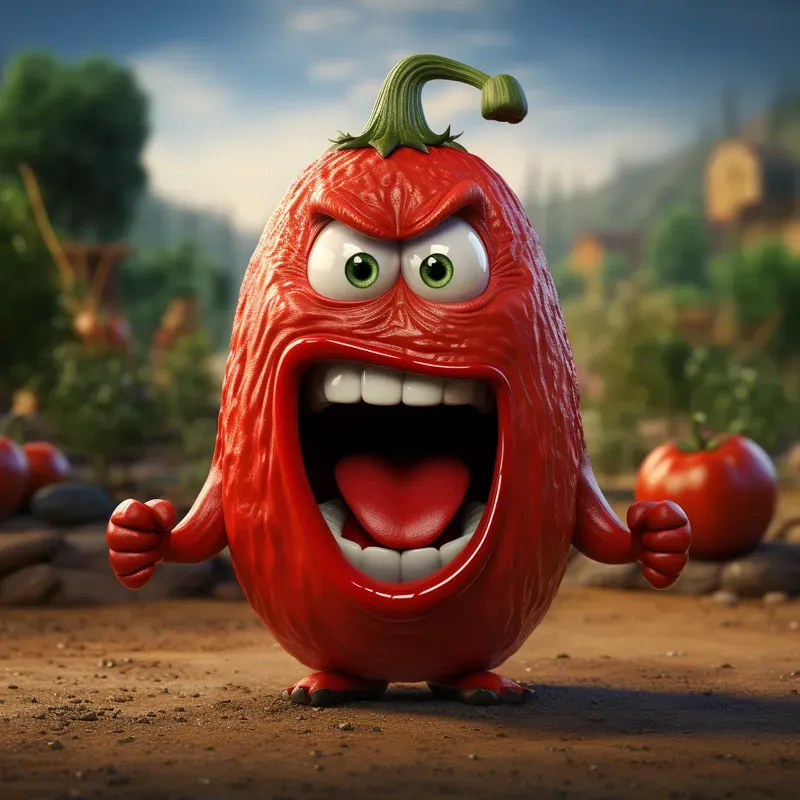 Spicy Toon Pixar Style Fruits And Veggies Midjourney Prompt Promptbase