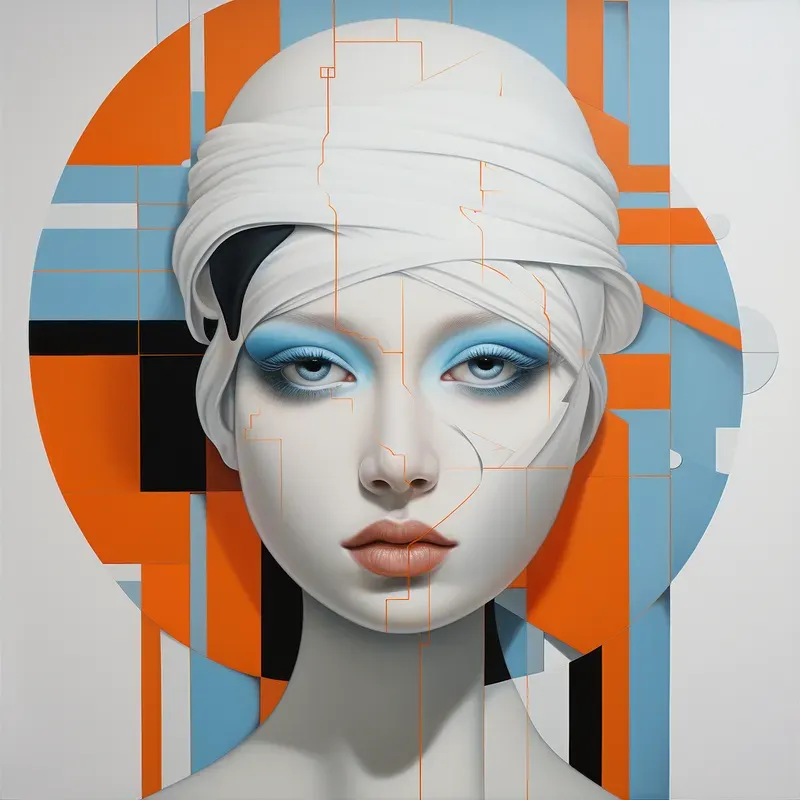 Mind Bending Surreal Geometric Portraits Midjourney Prompt | PromptBase