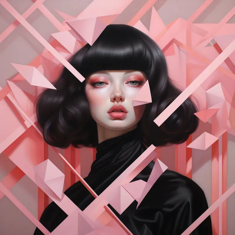 Mind Bending Surreal Geometric Portraits Midjourney Prompt | PromptBase