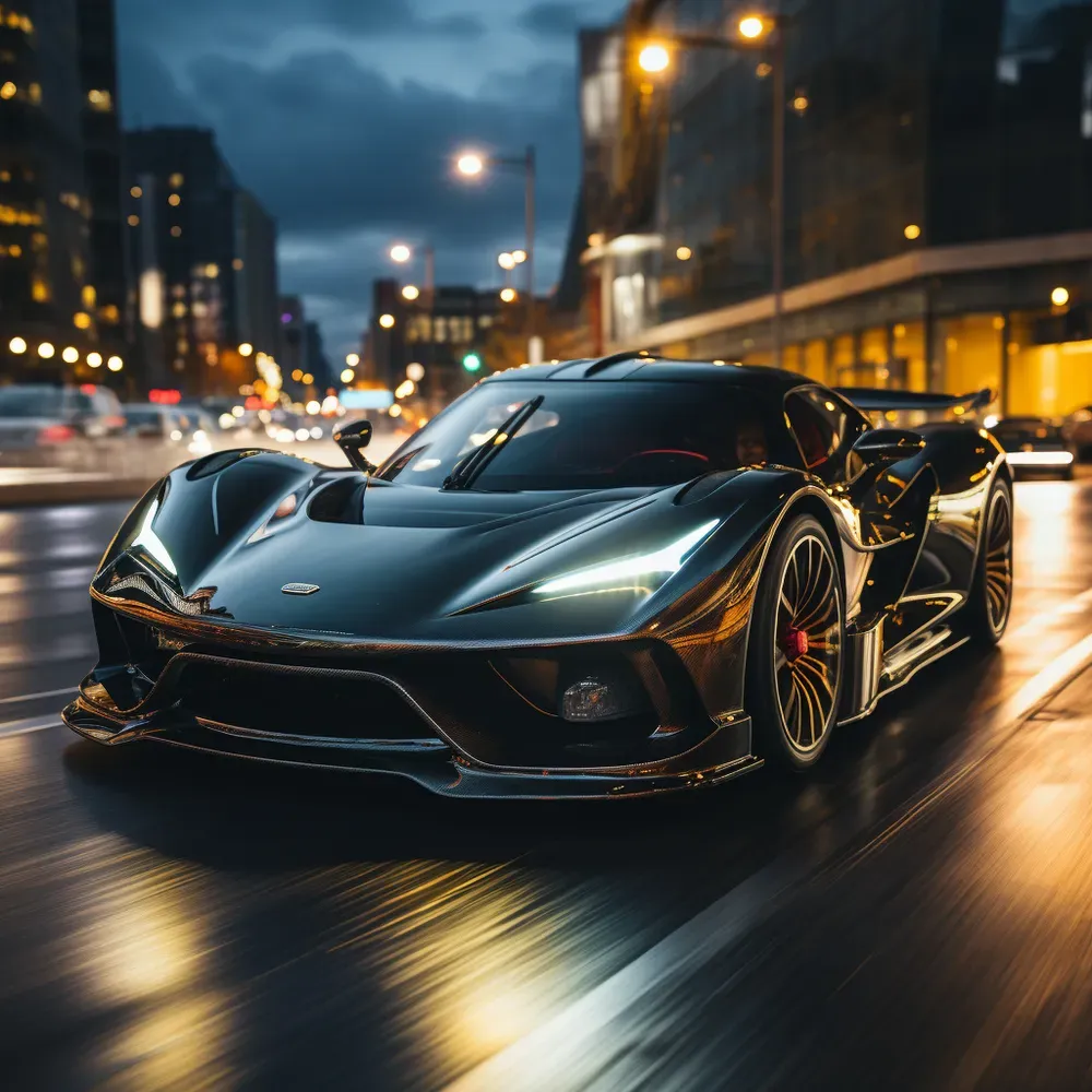 Hypercar City Night Photography Midjourney Prompt | PromptBase