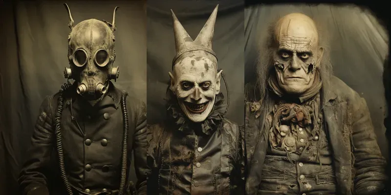 Victorian Tintype Horror Creatures Midjourney Prompt | PromptBase
