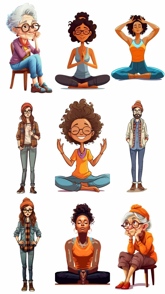 Peaceful Person Cartoon Illustrations Midjourney Prompt | PromptBase