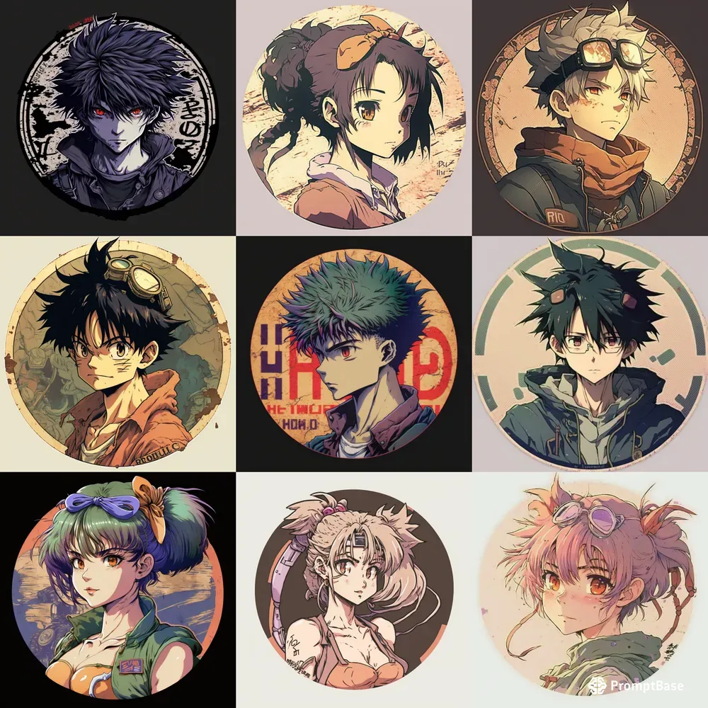 Vintage Anime Pfps Midjourney Prompt | PromptBase