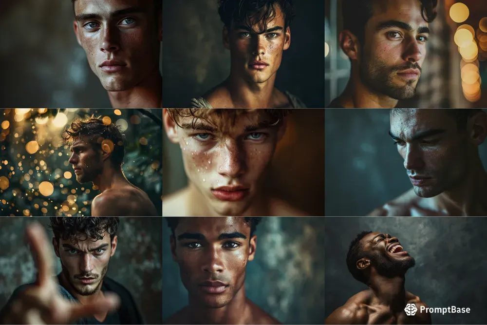 Hyperrealistic Male Portraits Midjourney Prompt | PromptBase