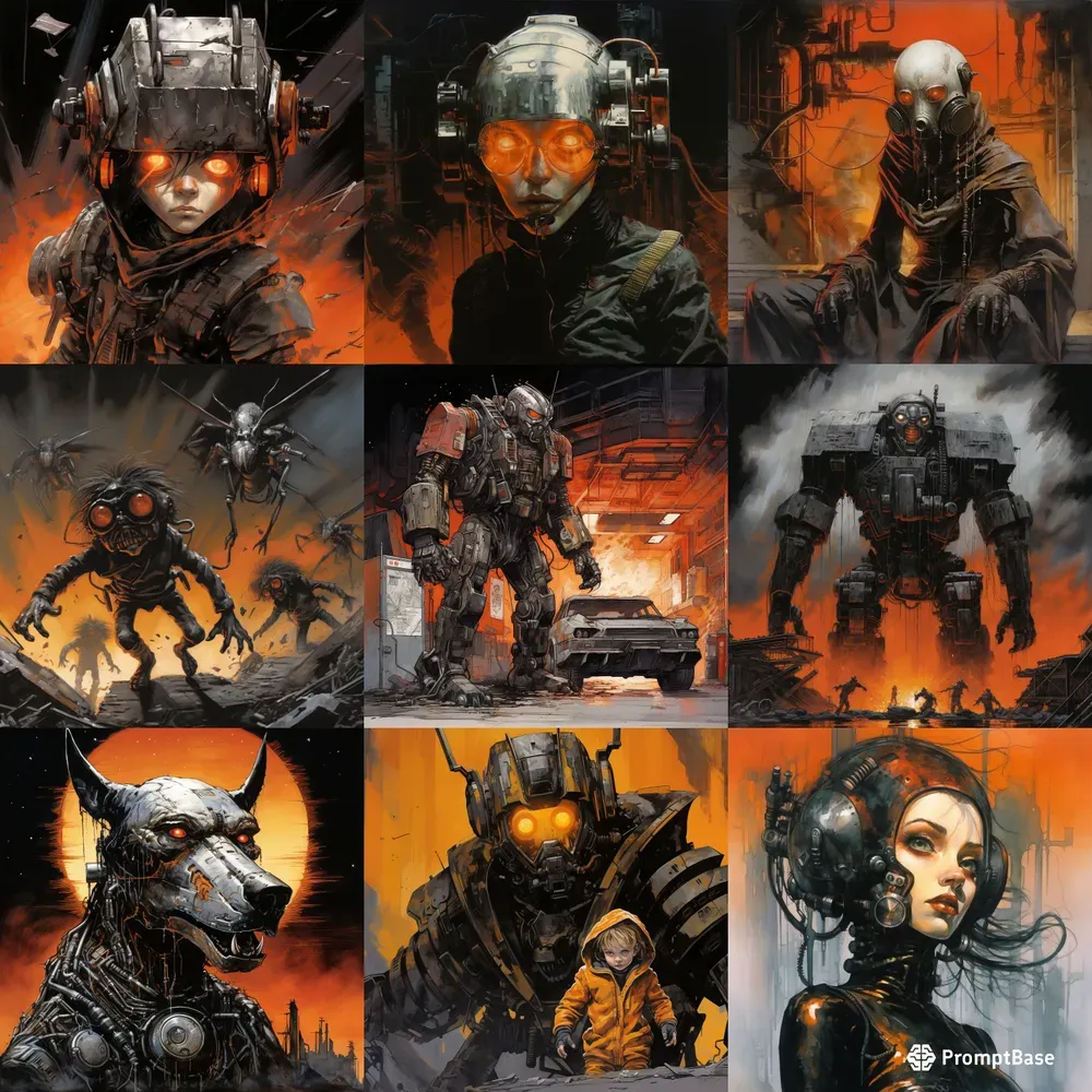 Robots World Comic Illustrations Midjourney Prompt | PromptBase