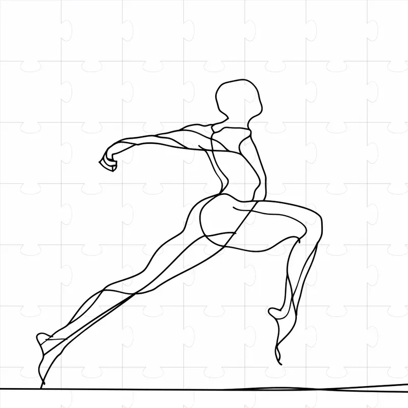 One Continuous Line Sport Paintings Midjourney Prompt | PromptBase