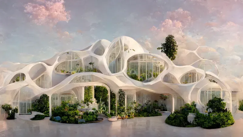 Solar Punk Architectural Villa Midjourney Prompt | PromptBase