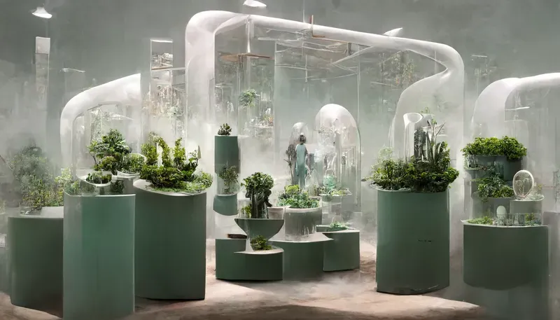 Futuristic Architectural Terrarium Midjourney Prompt | PromptBase