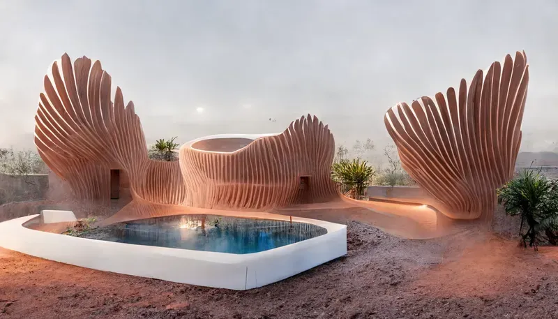 Futuristic Mud Architecture Midjourney Prompt | PromptBase