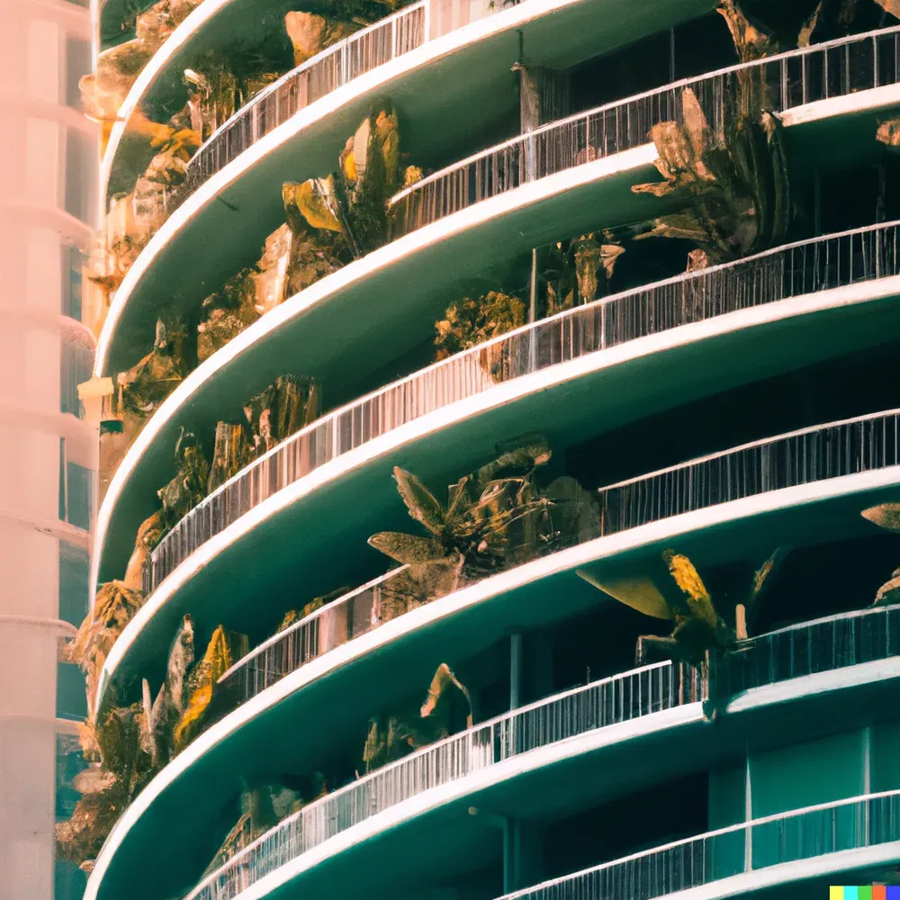Skyscraper Balcony Photography DALL·E Prompt | PromptBase