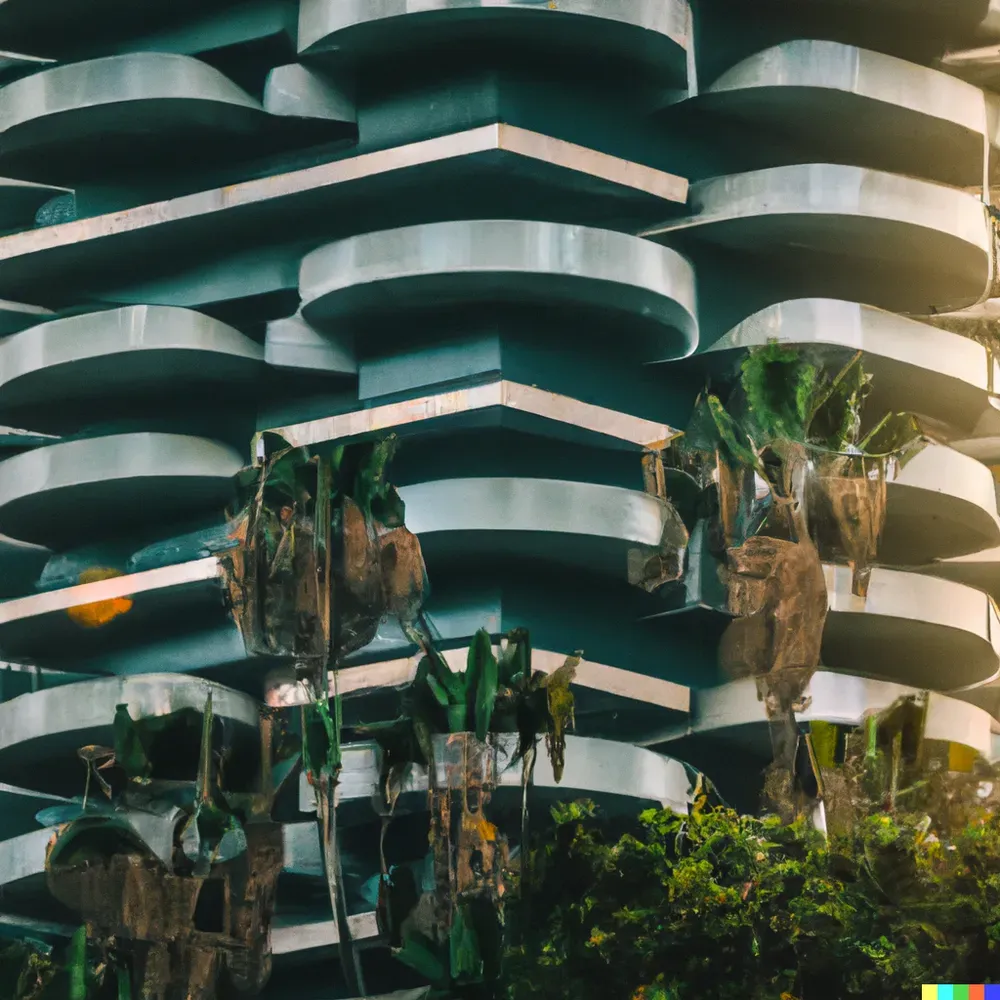 Skyscraper Balcony Photography DALL·E Prompt | PromptBase