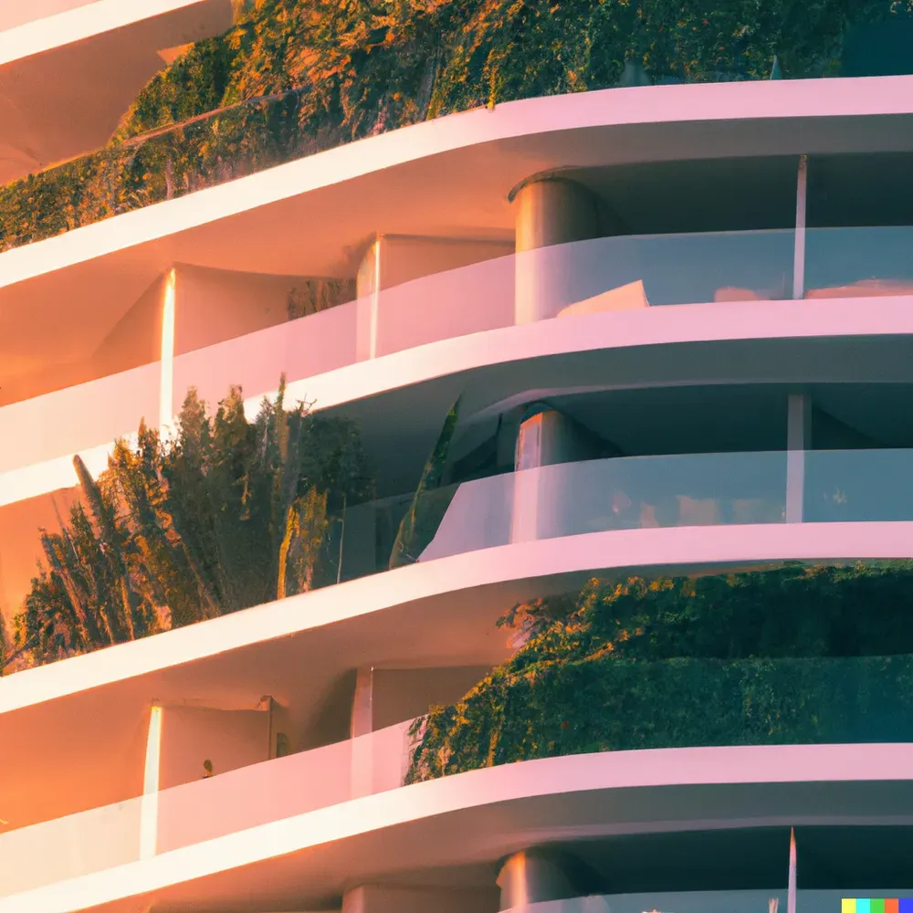 Skyscraper Balcony Photography DALL·E Prompt | PromptBase