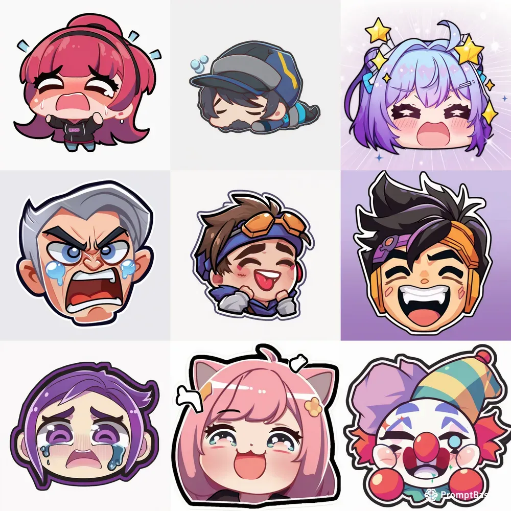 Twitch Emote Chibis Midjourney Prompt | PromptBase