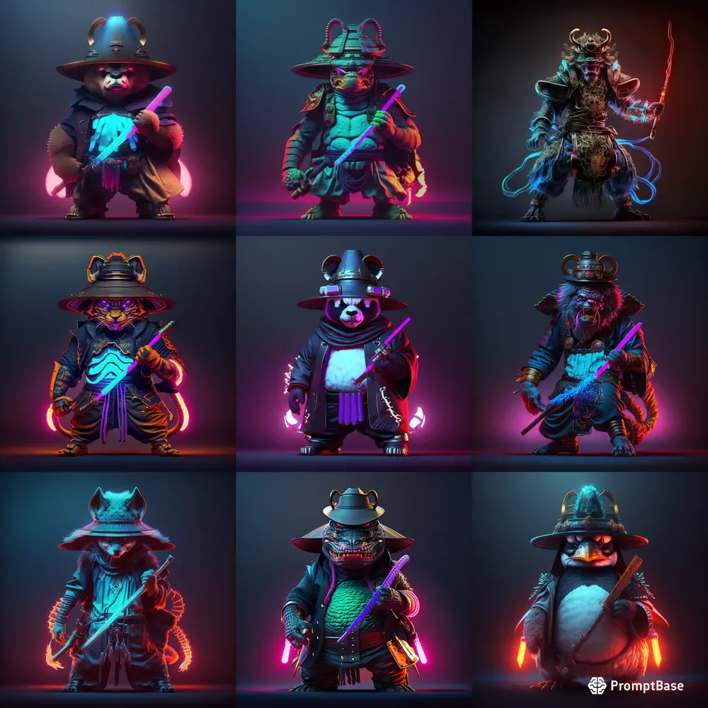 Honorable Warriors 3D Characters Midjourney Prompt | PromptBase