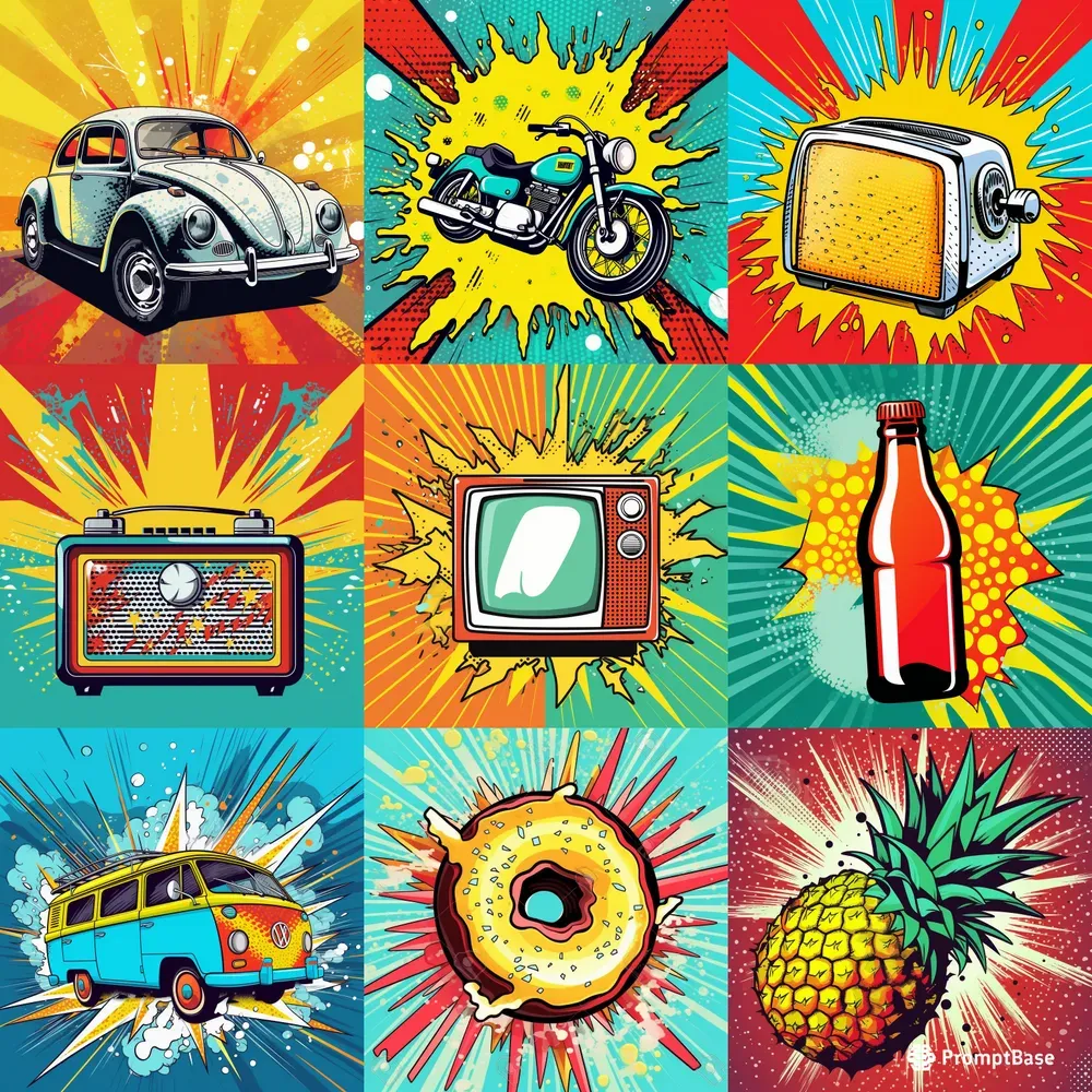 Retro Pop Art Posters Midjourney Prompt | PromptBase