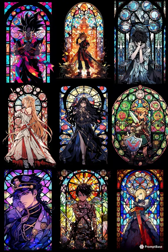 Stained Glass Character Art Midjourney Prompt | PromptBase