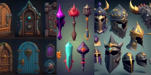 Classic Fantasy RPG Game Assets Midjourney Prompt | PromptBase