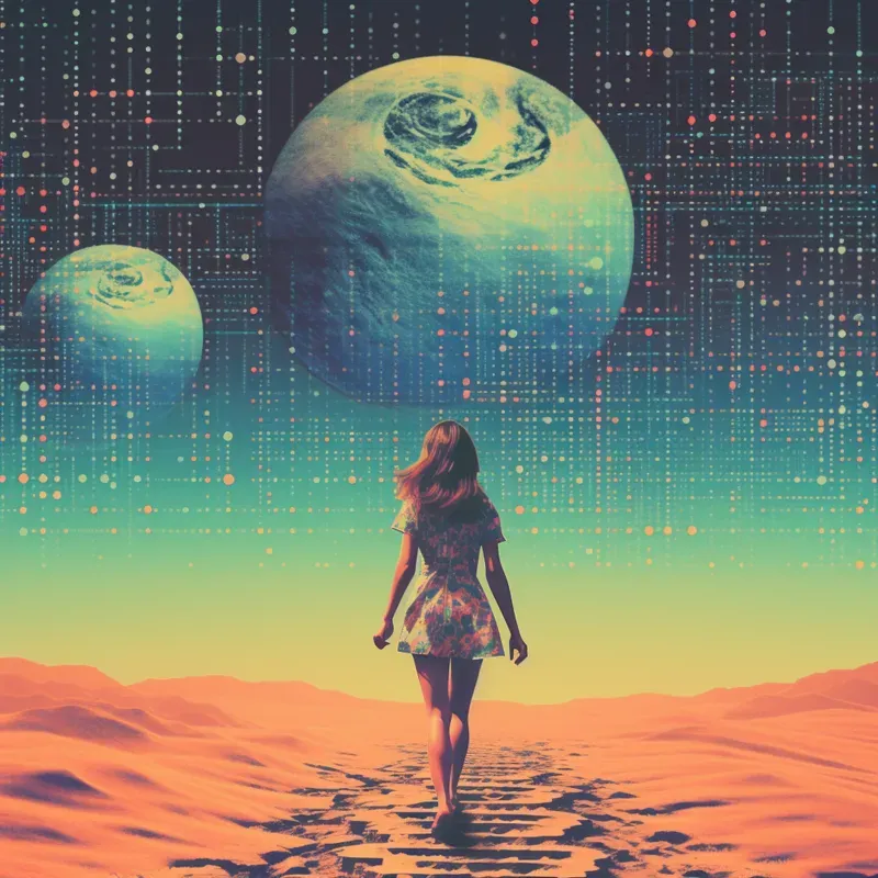 Glitchwave Retro Collage Album Covers Midjourney Prompt | PromptBase