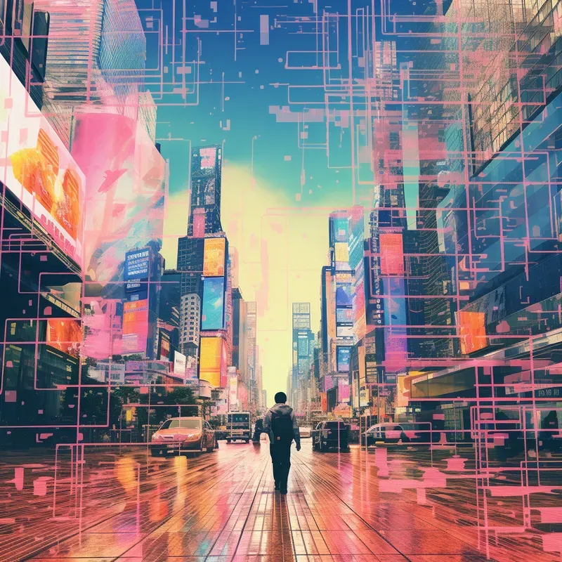 Glitchwave Retro Collage Album Covers Midjourney Prompt | PromptBase