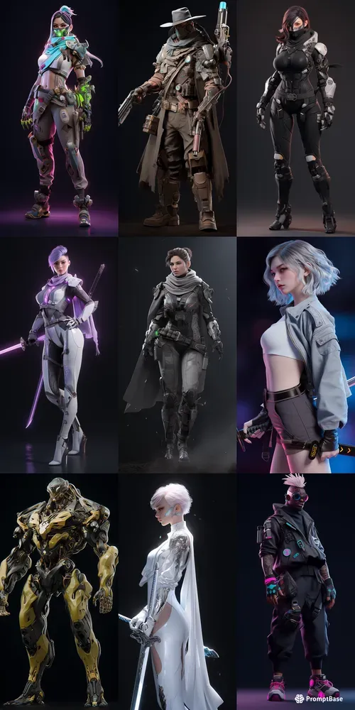 3D Sci-fi Video Game Character Design Midjourney Prompt | PromptBase