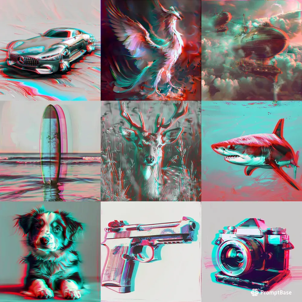 Cover Art Anaglyph Visions Midjourney Prompt | PromptBase