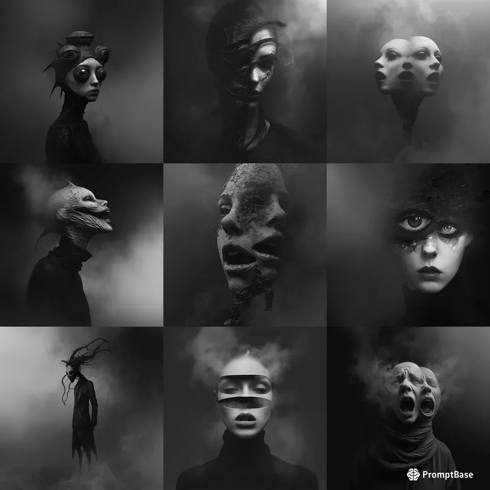 Surreal Dark Art Photos Midjourney Prompt | PromptBase