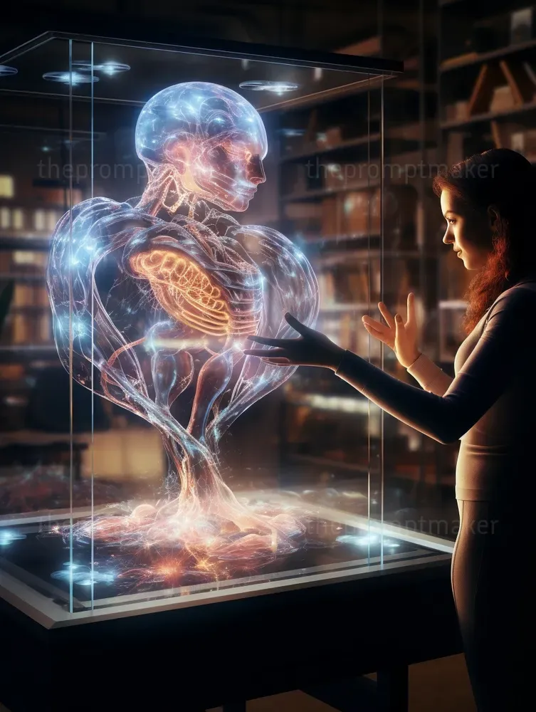 Futuristic Scenes With Holographic Style Midjourney Prompt | PromptBase