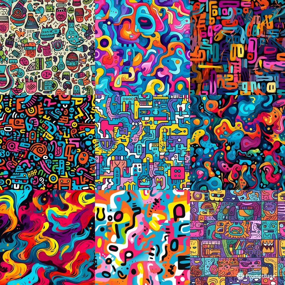 Funky Street Art Patterns Midjourney Prompt | PromptBase