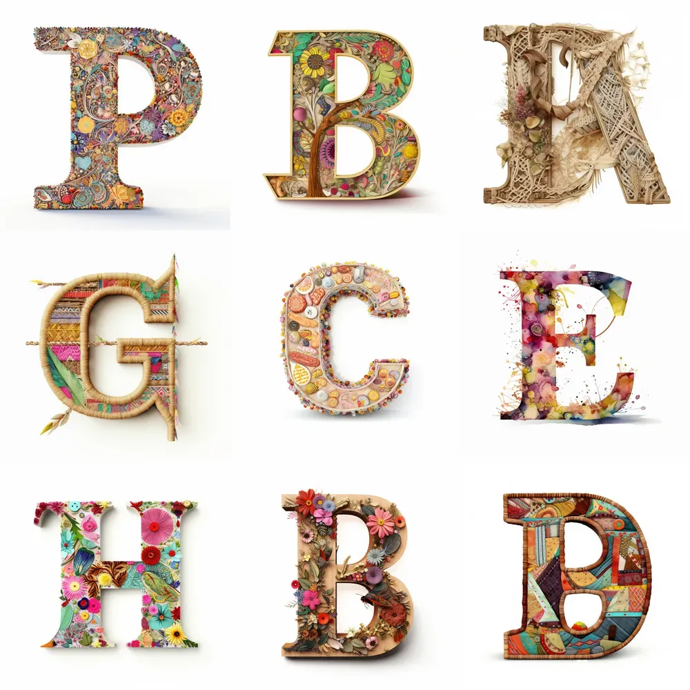 Beautiful Boho Letters Midjourney Prompt | PromptBase