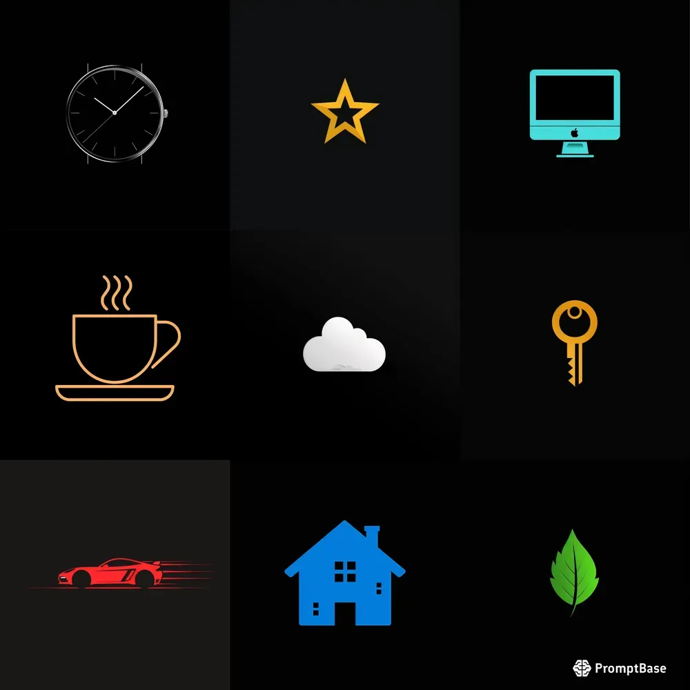 Pure Icon Designs Midjourney Prompt | PromptBase