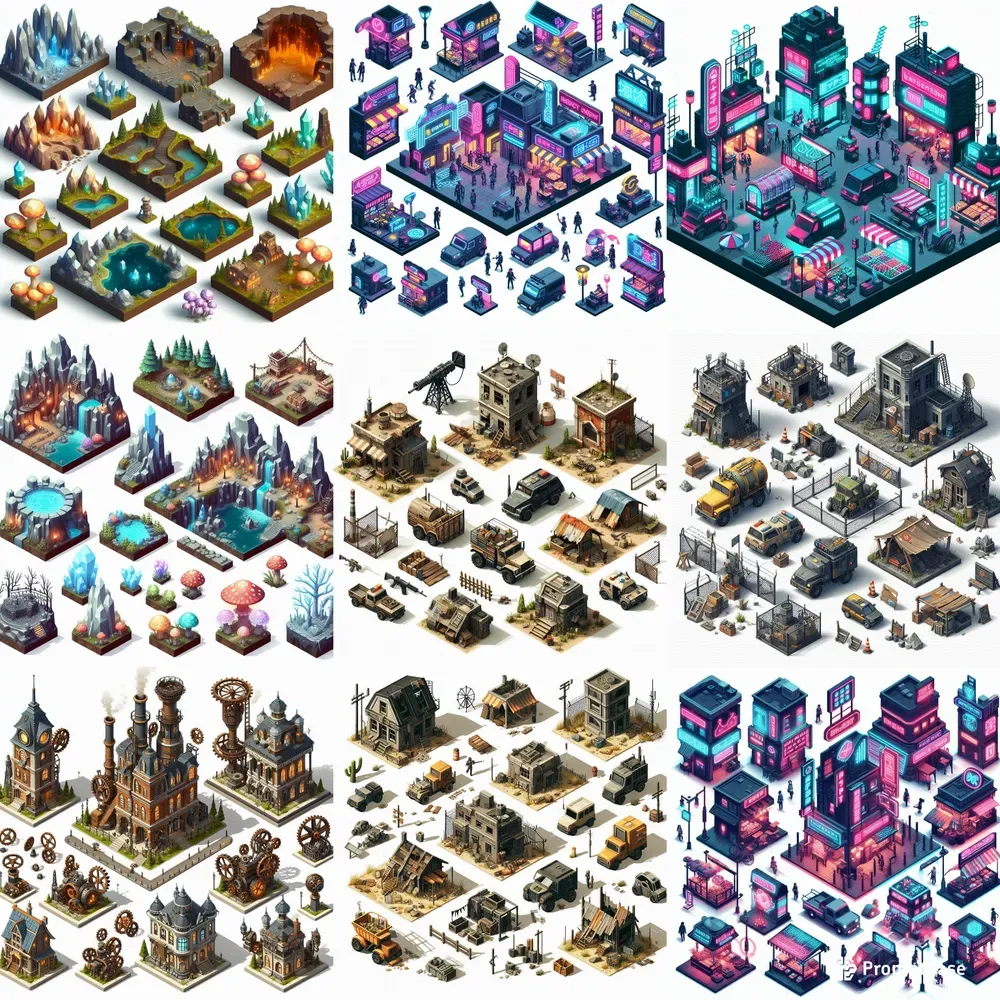 Isometric Game Asset Packs DALL·E Prompt | PromptBase