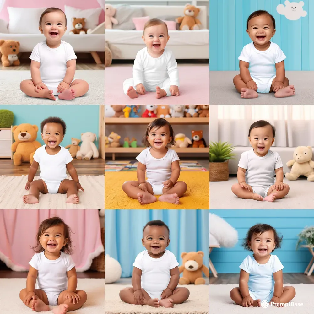 Baby Model Mockups With Background Pods Midjourney Prompt | PromptBase