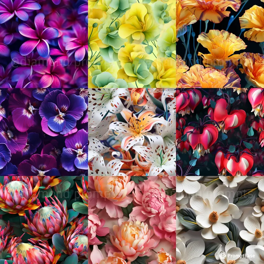 Flourishing Cluster Patterns Midjourney Prompt | PromptBase