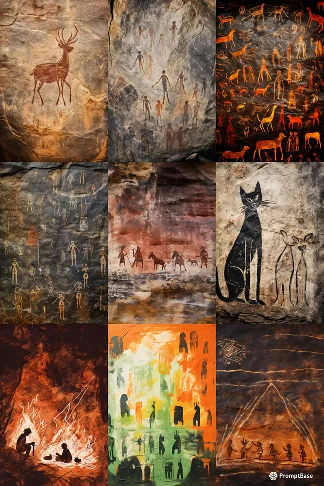 Prehistoric Abstract Cave Art Midjourney Prompt | PromptBase