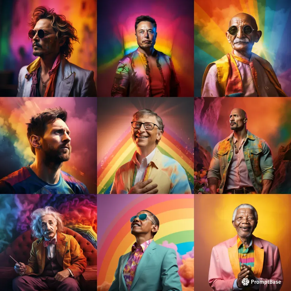 Famous Personalities In Cool Avatars Midjourney Prompt | PromptBase