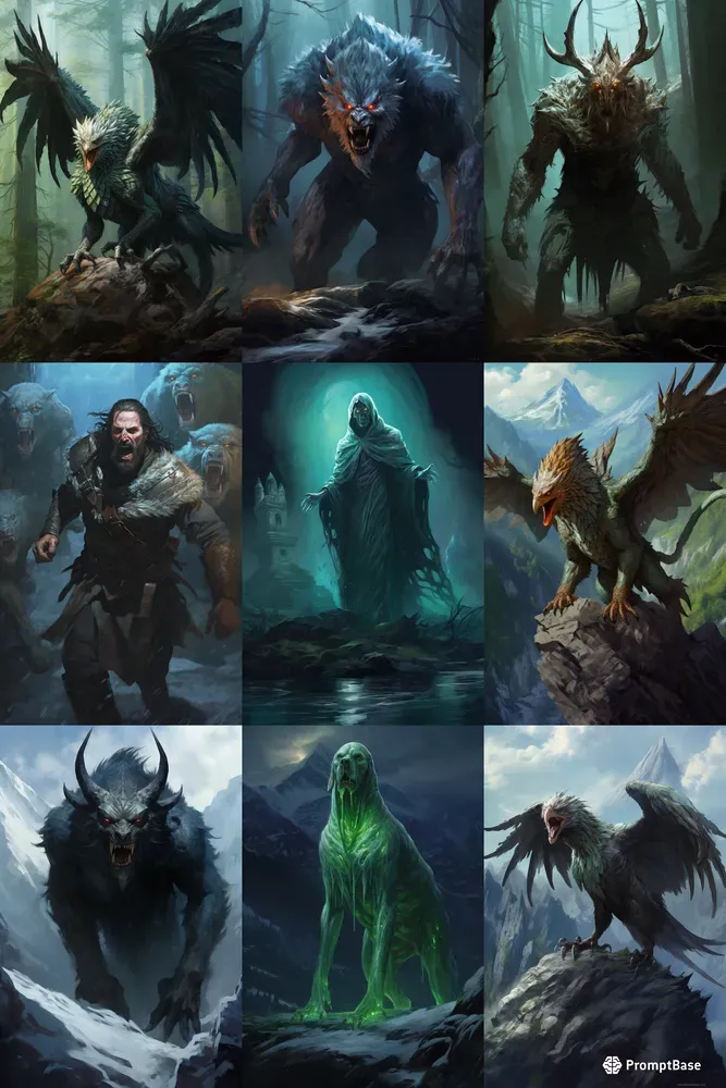 Gwent Style Monsters For RPGs Midjourney Prompt | PromptBase