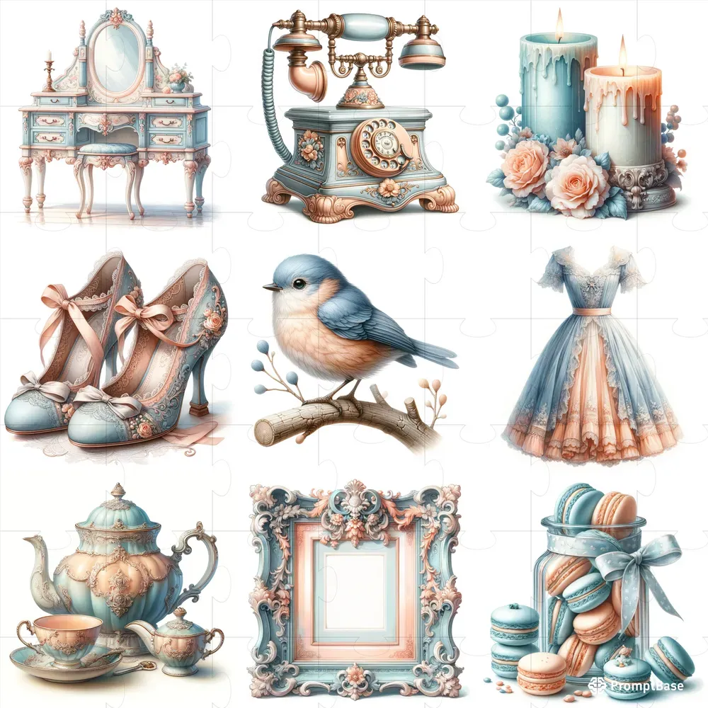 Shabby Chic Cliparts DALL·E Prompt | PromptBase