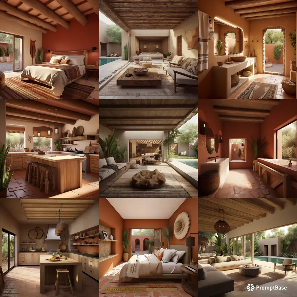 Mexican Adobe Style Architecture Designs Midjourney Prompt | PromptBase