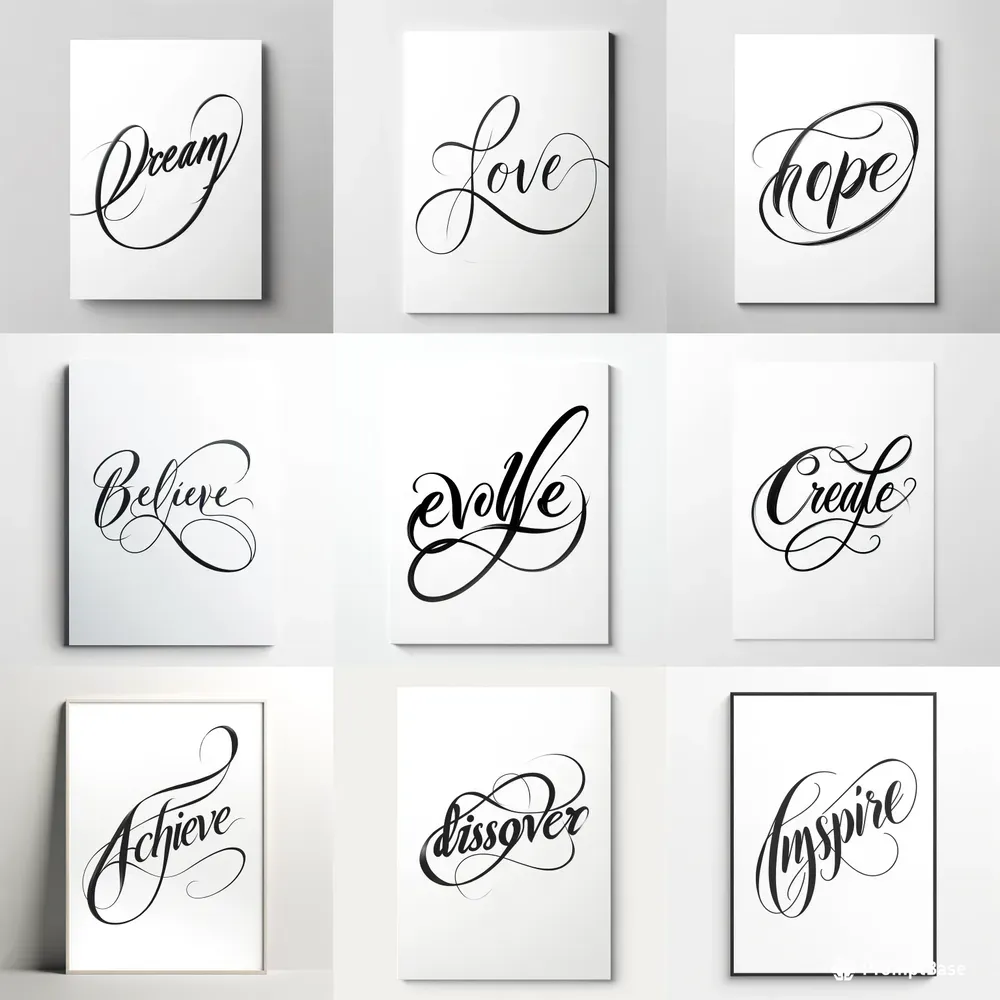 Calligraphy Handwritten In Minimalistics DALL·E Prompt | PromptBase