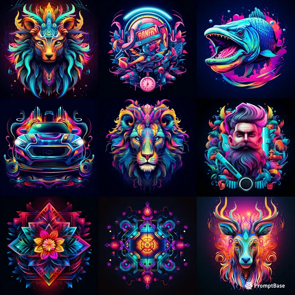 Psychedelic Geometry Vector Logo Designs Midjourney Prompt | PromptBase