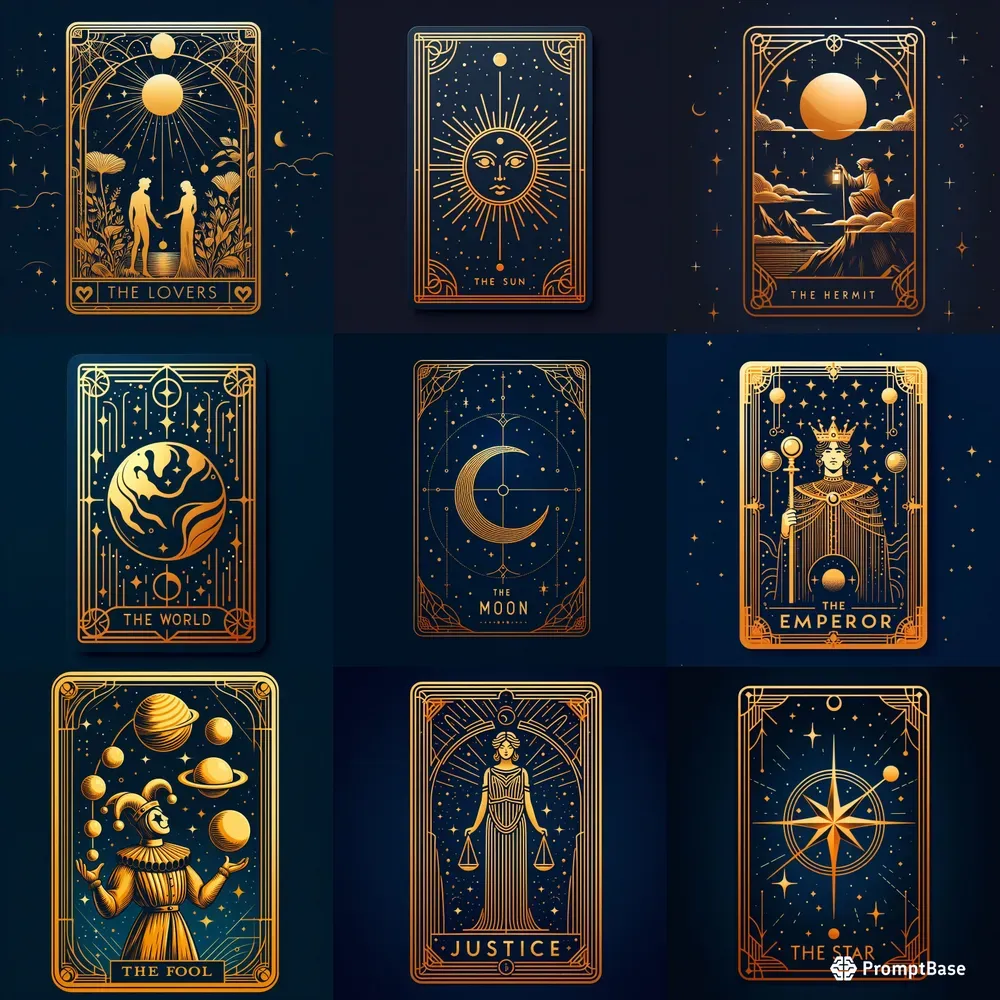 Celestial Tarot Cards DALL·E Prompt | PromptBase
