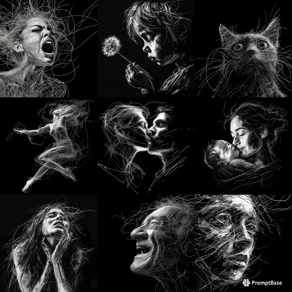 Expressionism Line Art Midjourney Prompt | PromptBase