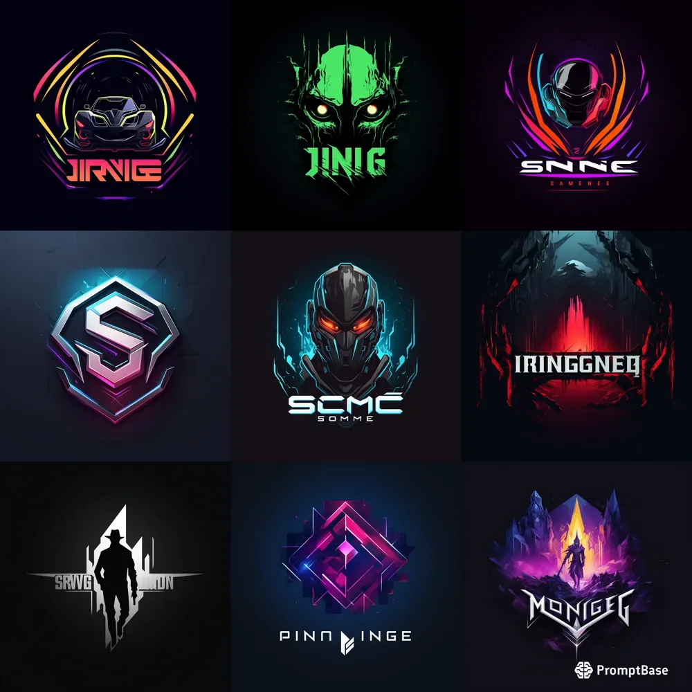 Modern Sleek Cuttingedge Videogame Logos Midjourney Prompt | PromptBase