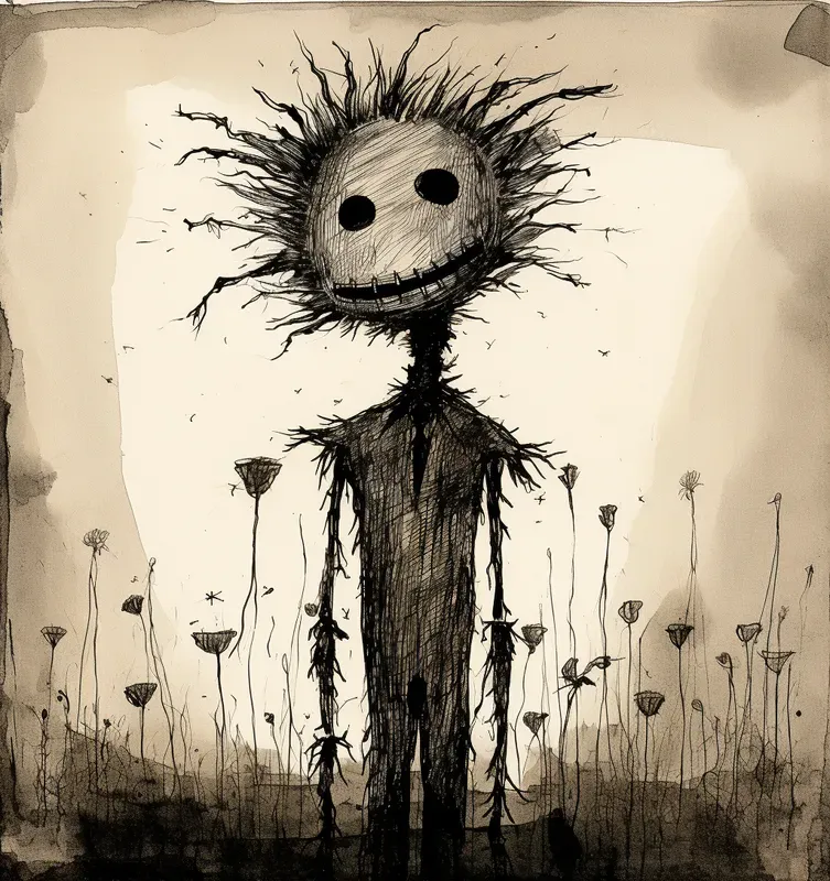 Creepy Ink Drawings Midjourney Prompt | PromptBase