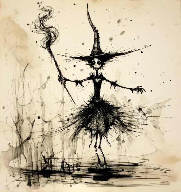 Creepy Ink Drawings Midjourney Prompt | PromptBase